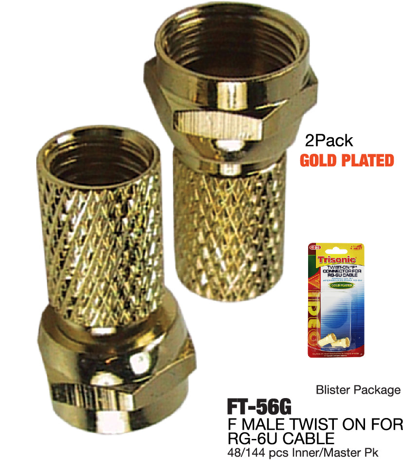 FT-56G - "F" Male RG-6U Twist On — Trisonic Wholesale Supplier