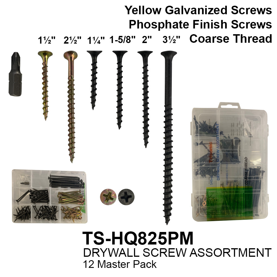 TS-HQ825PM - Coarse Thread Drywall Screw Assortment — Trisonic ...