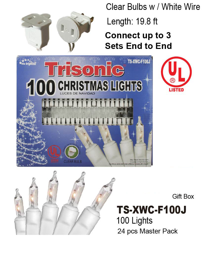 100 Christmas Lights in Flat Box White Color — Trisonic Wholesale Supplier