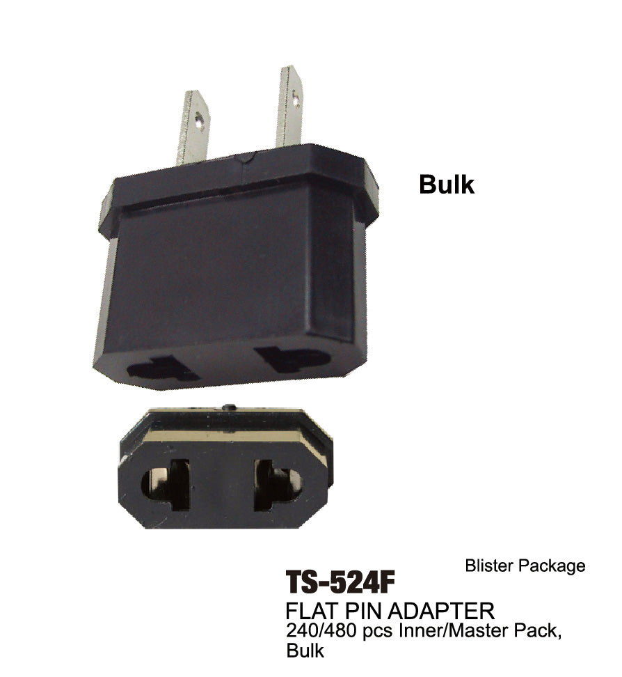 TS-524F - Flat Pin Adapter (Bulk) — Trisonic Wholesale Supplier