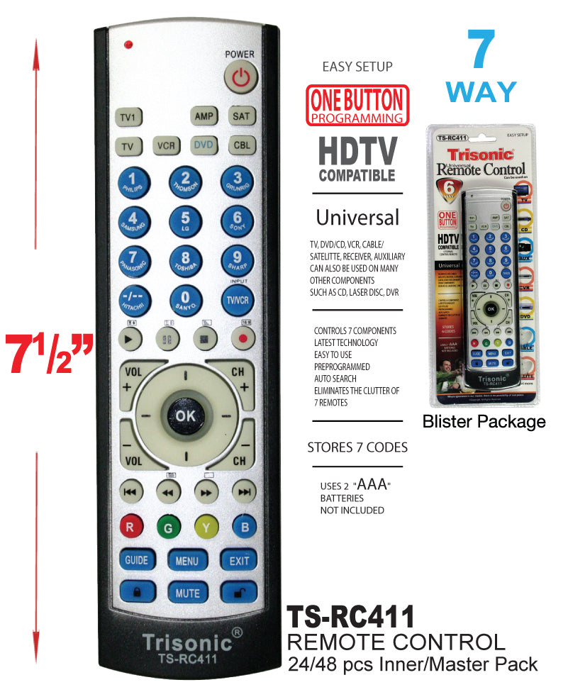 TS-RC411 - Universal Remote Control — Trisonic Wholesale Supplier