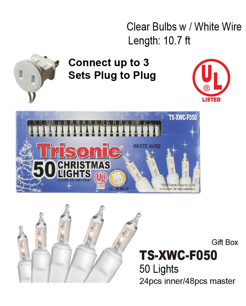 50 Christmas Lights in Flat Box White Color — Trisonic Wholesale Supplier