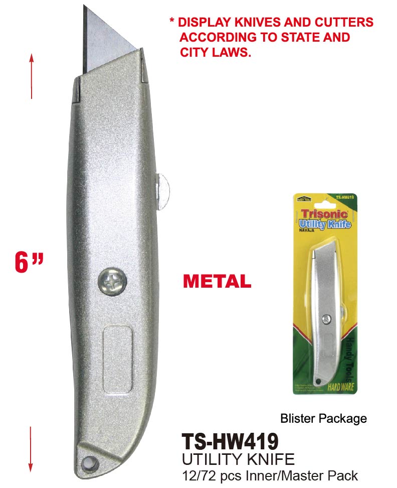 TS-HW419 - Metal Utility Knife — Trisonic Wholesale Supplier
