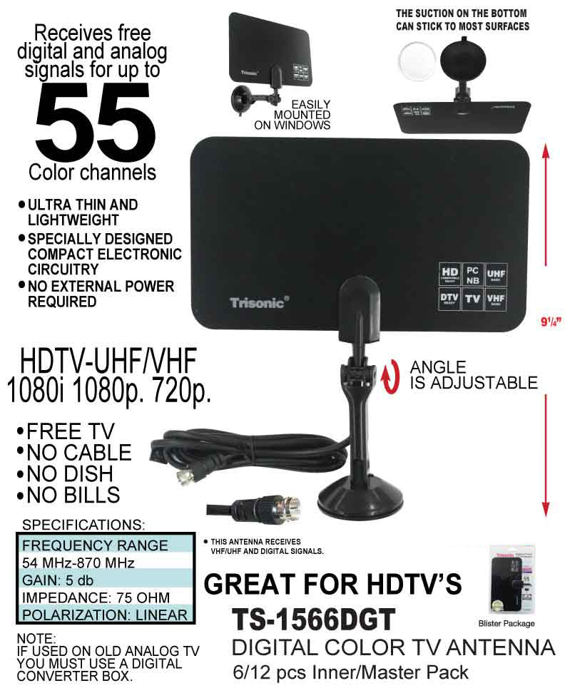 TS-1566 - Digital Color TV Antenna — Trisonic Wholesale Supplier