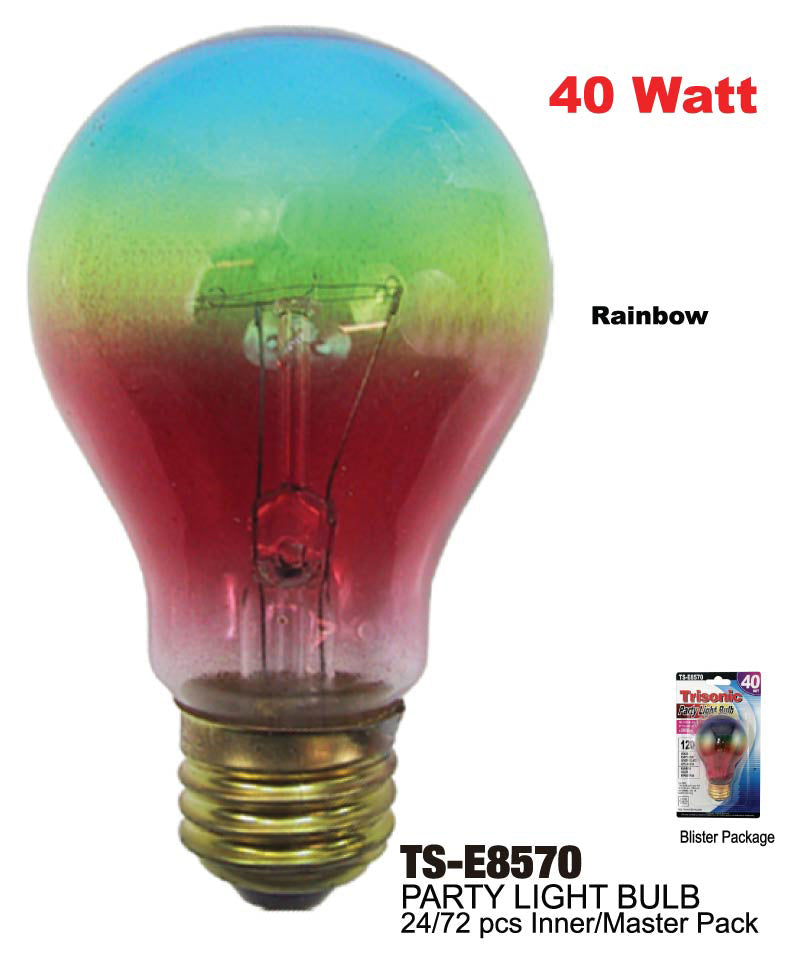 TS-E8570 - Rainbow Party Light Bulb (40 Watts) — Trisonic Wholesale ...