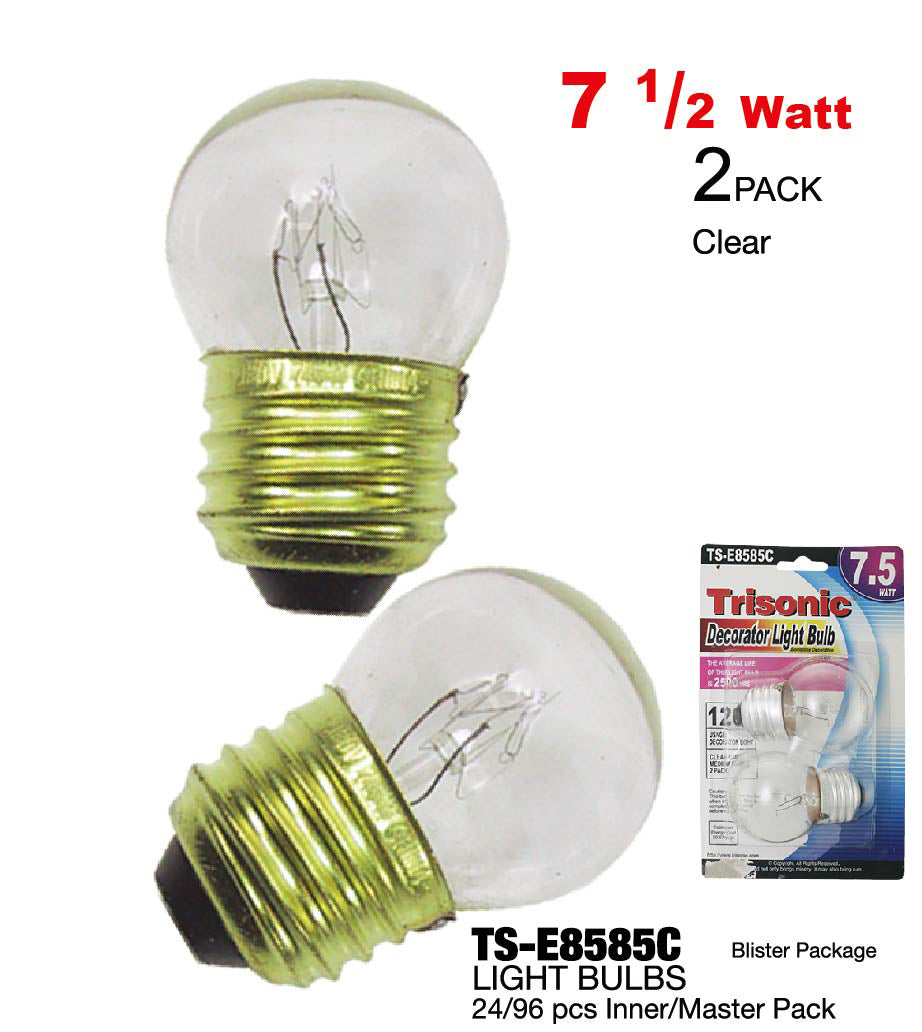 TS-E8585C - 7.5W Small Globe Light Bulbs (Clear) — Trisonic Wholesale ...