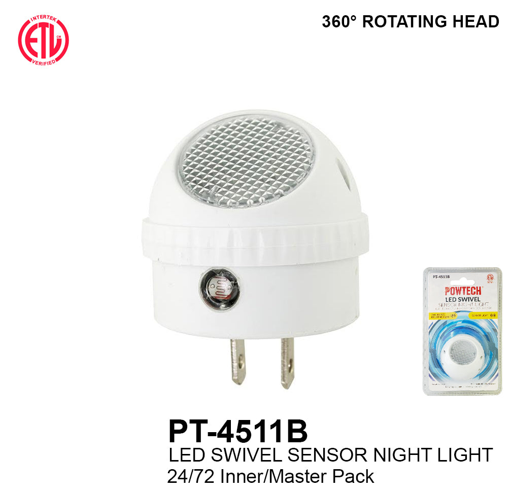 PT-4511B - LED SWIVEL SENSOR NIGHT LIGHT — Trisonic Wholesale Supplier