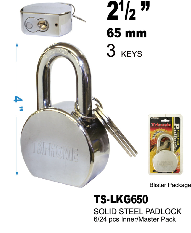 TS-LKG650 - Heavy Duty Solid Steel Padlock (2«") — Trisonic Wholesale ...