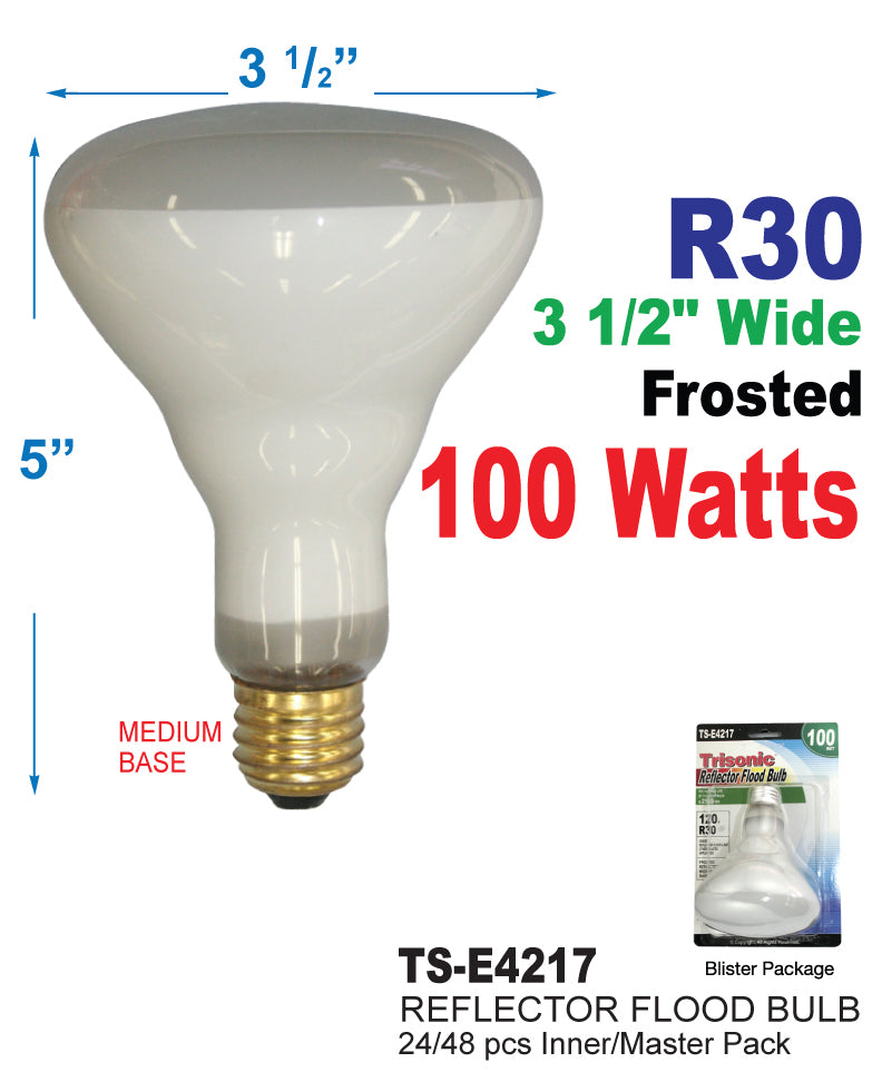 TS-E4217 - R30 Frosted Refector Flood Bulb (100 Watts) — Trisonic ...