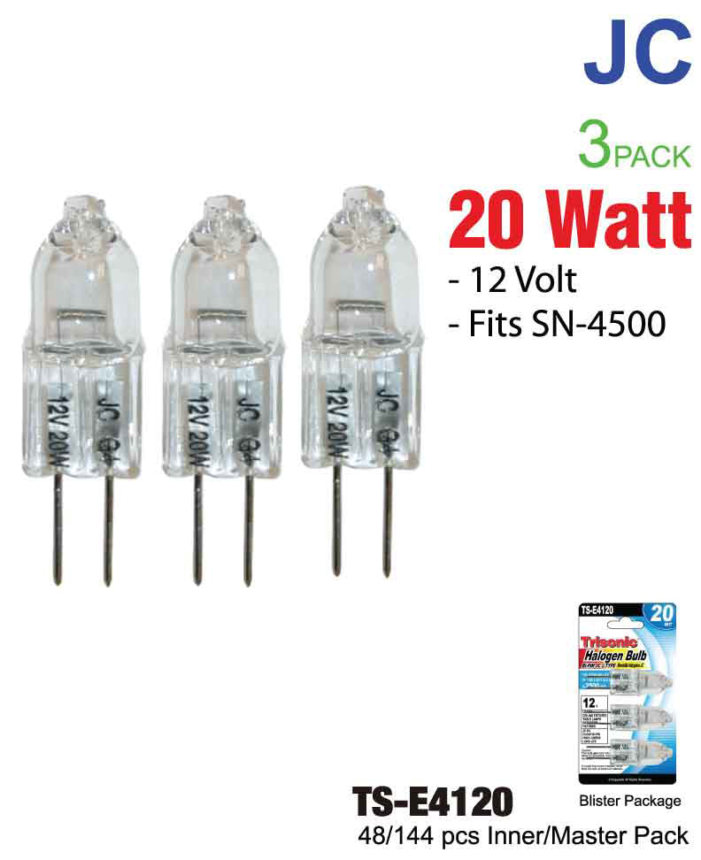 TS-E4120 - JC 12V Halogen Bulbs (20 Watts) *** — Trisonic Wholesale ...