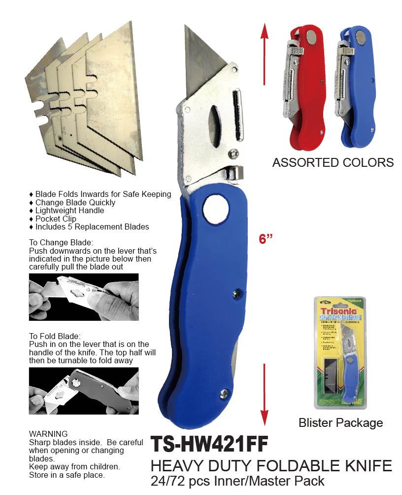 TS-HW421FF - Heavy Duty Foldable Knife — Trisonic Wholesale Supplier