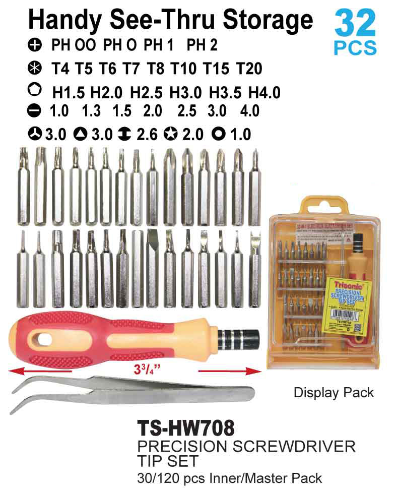 TS-HW708 - Precision Screwdriver Tip Set — Trisonic Wholesale Supplier