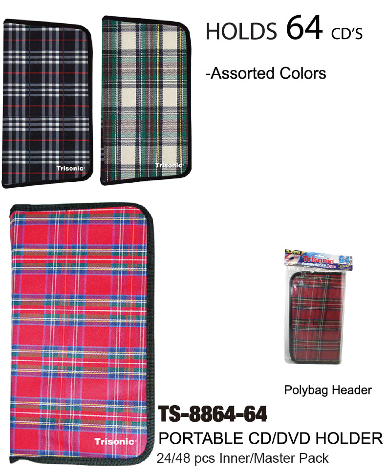 TS-8864-64 - Portable CD/DVD Holder — Trisonic Wholesale Supplier